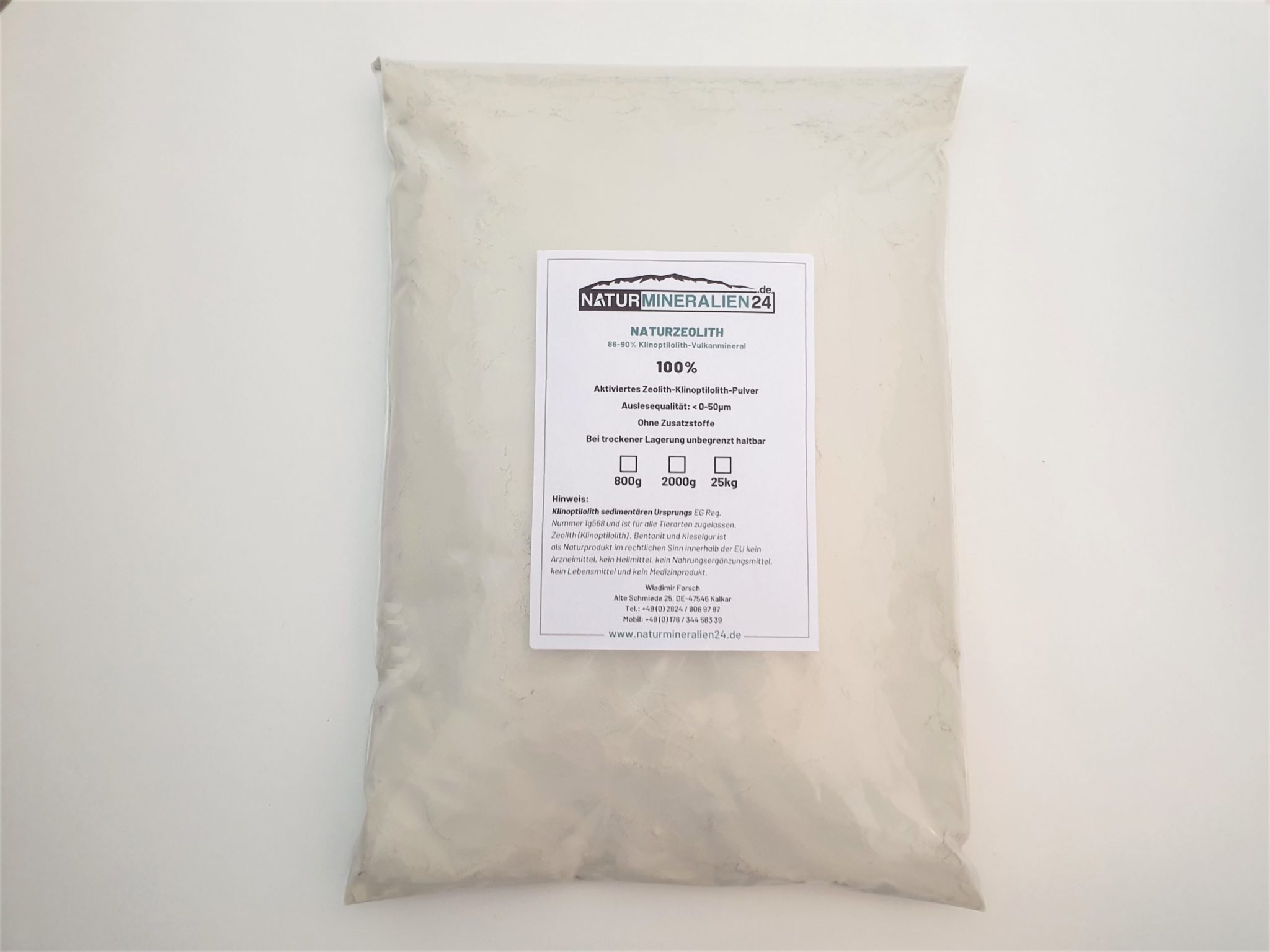 25kg Zeolith-Klinoptilolith Pulver 50µm - Naturmineralien24